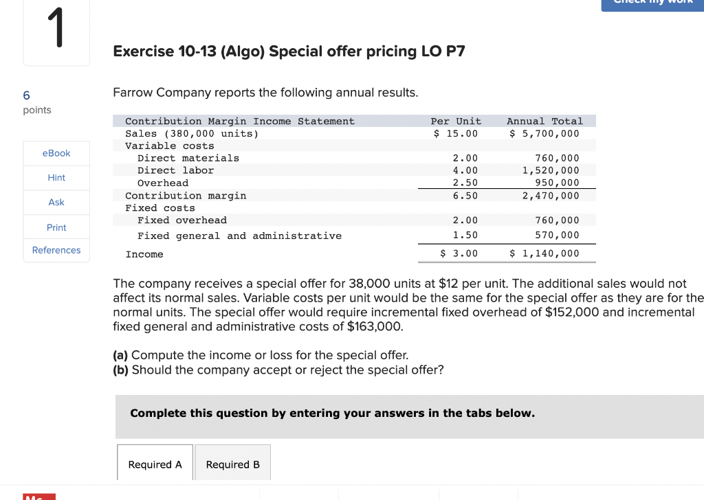 Solved 1 6 points eBook Hint Ask Print References Exercise | Chegg.com