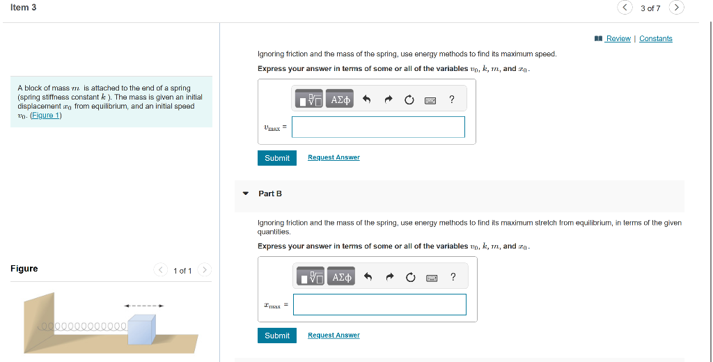 Solved Ignoring friction and the mass of the spring, use | Chegg.com