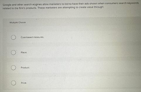 Solved Google and other search engines allow marketers to | Chegg.com