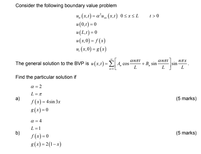 Solved t> 0 Consider the following boundary value problem | Chegg.com