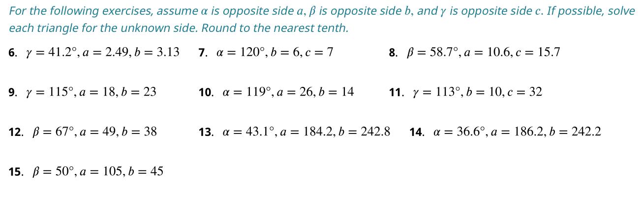Solved For the following exercises, assume α is opposite | Chegg.com