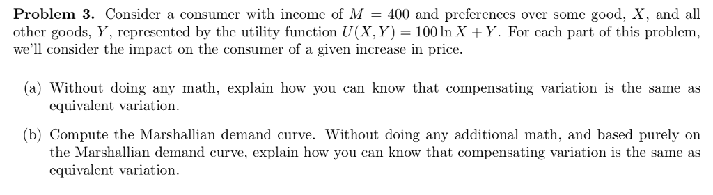 Solved Prob 3. How do I explain that the compensating | Chegg.com