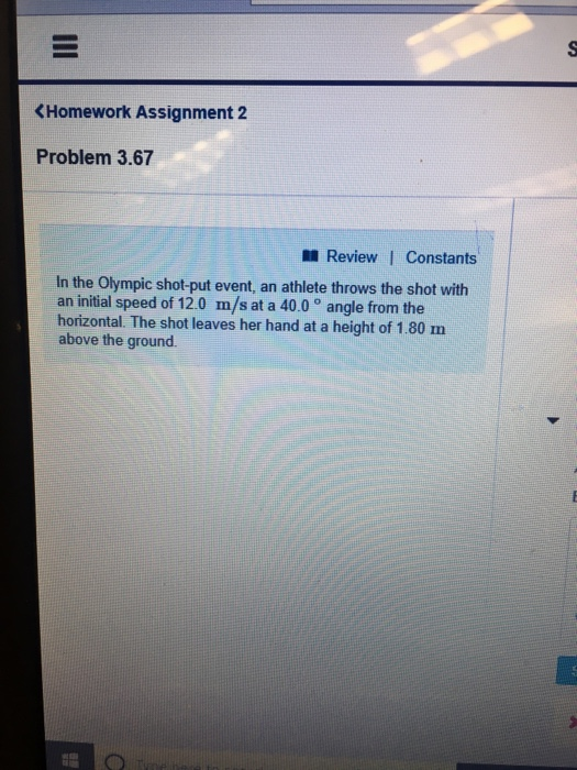 Solved Homework Assignment 2 Problem 3.67 Review Constants | Chegg.com