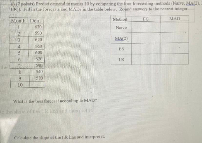 1 7 Points Predict Demand In Month 10 By Comparing
