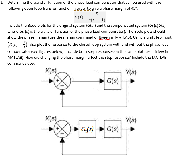 Determine the transfer function of the phase-lead | Chegg.com