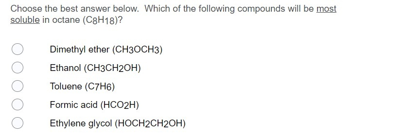 Solved Choose the best answer below. Which of the following | Chegg.com
