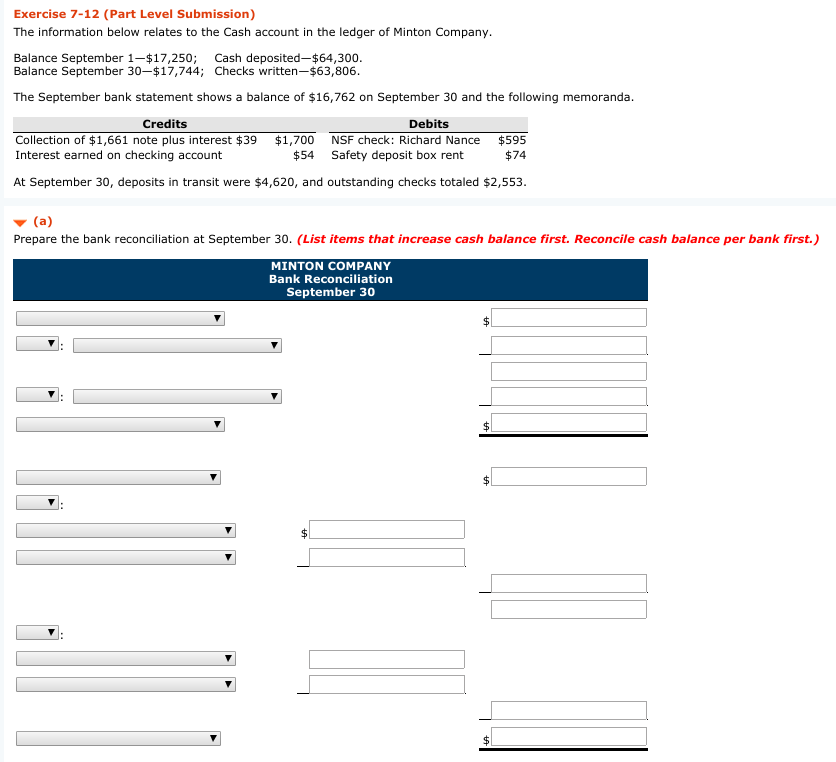 Solved Exercise 7-12 (Part Level Submission) The information | Chegg.com