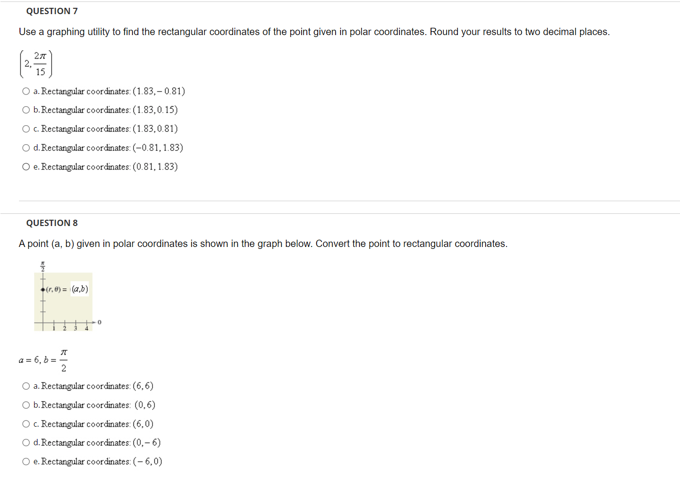 Solved Use a graphing utility to find the rectangular | Chegg.com