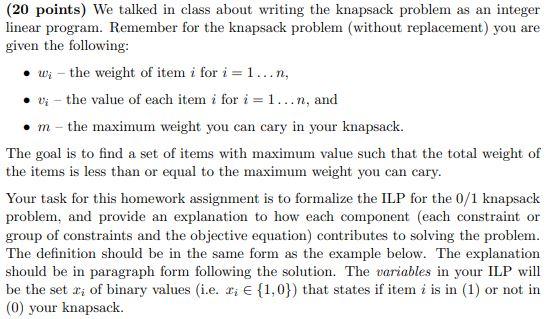 Solved (20 points) We talked in class about writing the | Chegg.com