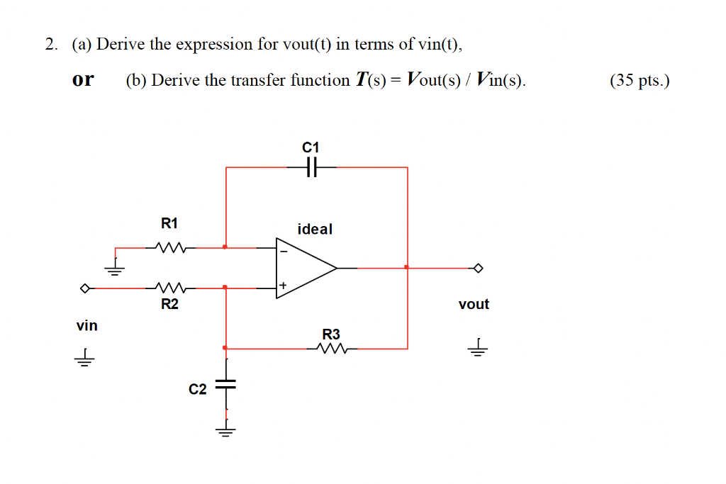 Solved 2. (a) Derive the expression for vout(t) in terms of | Chegg.com