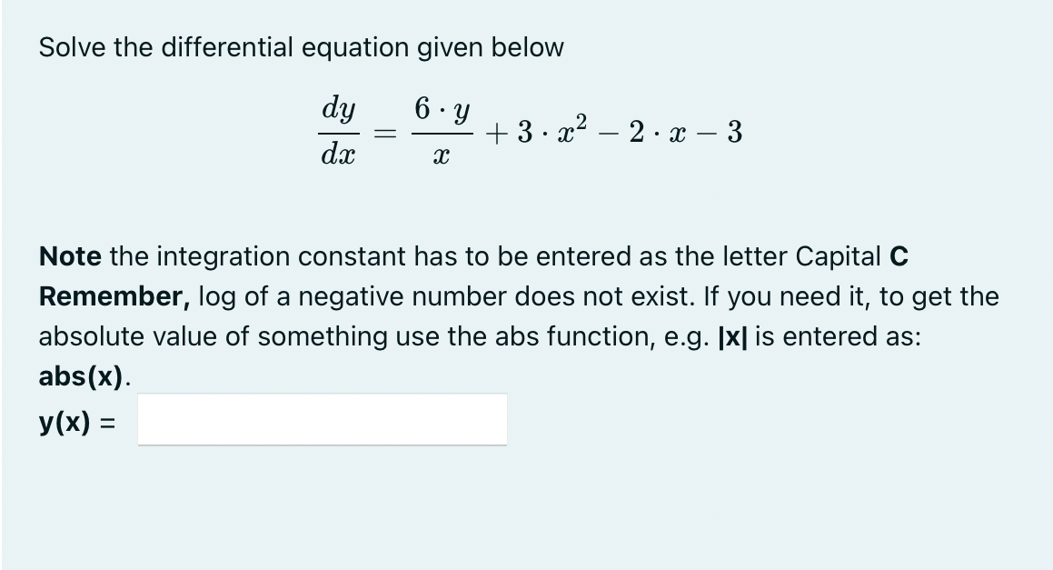 Solved Solve the differential equation given below | Chegg.com