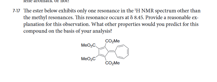 Solved 7-17 ﻿The ester below exhibits only one resonance in | Chegg.com