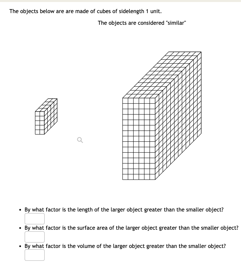 Solved The objects below are are made of cubes of sidelength | Chegg.com