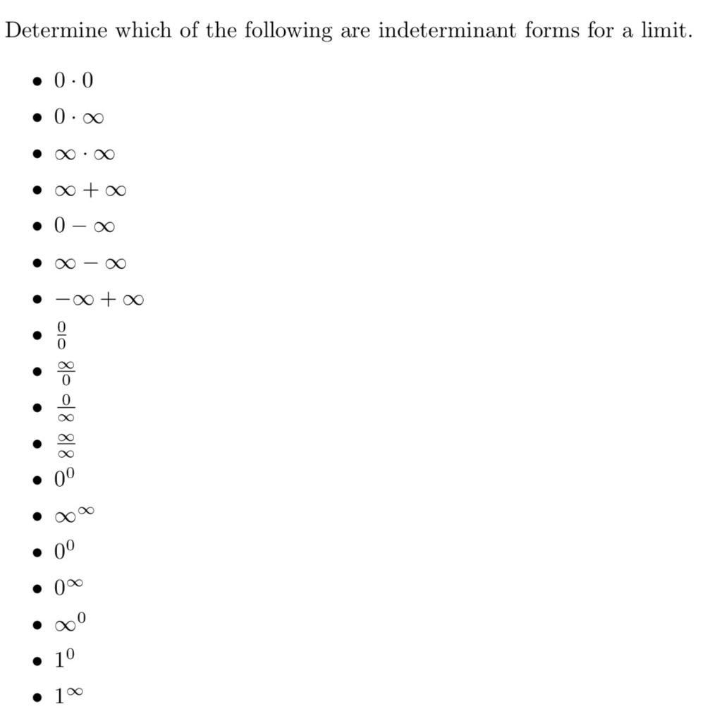 Solved Determine which of the following are indeterminant | Chegg.com
