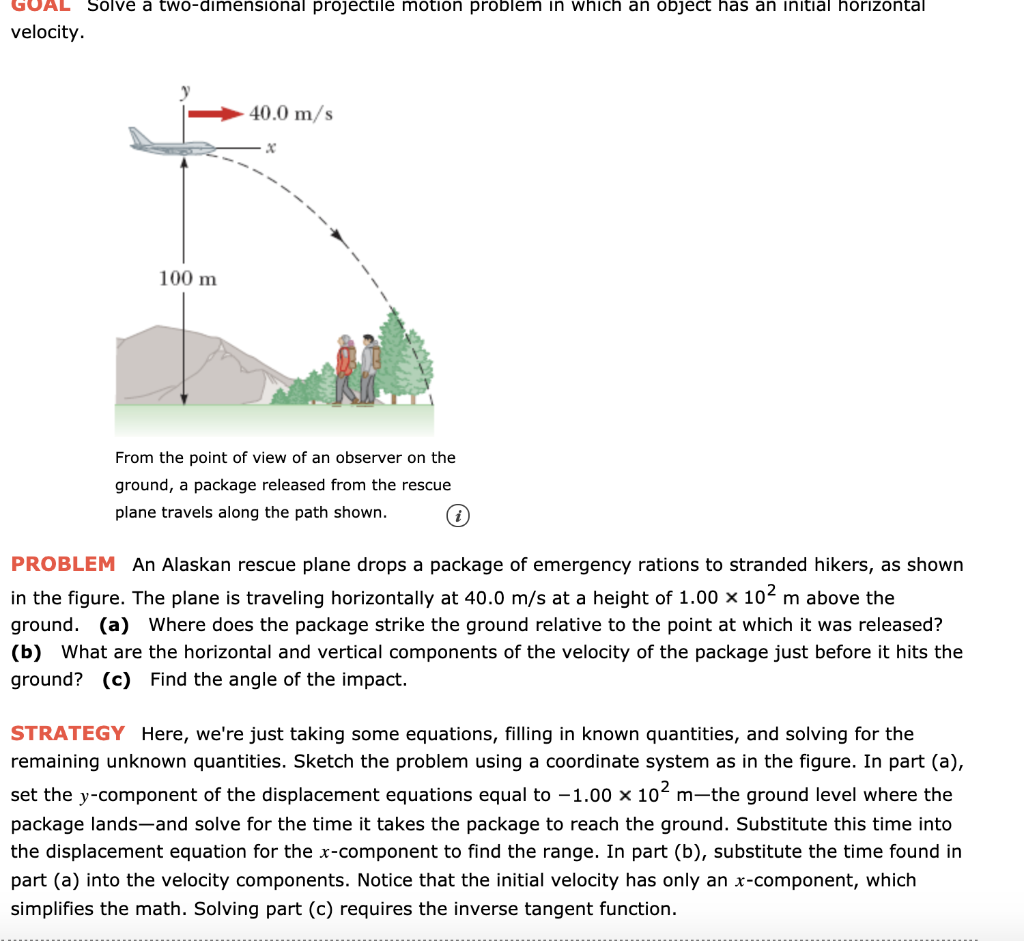 Solved GOAL Solve a two-dimensional projectile motion | Chegg.com