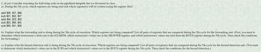 2. (6 pts) Consider executing the following code on | Chegg.com