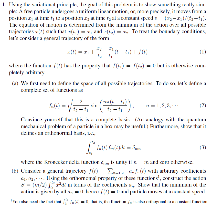 Solved 1. Using the variational principle, the goal of this | Chegg.com