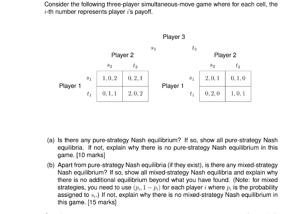 Solved Consider the following three-player simultaneous-move | Chegg.com