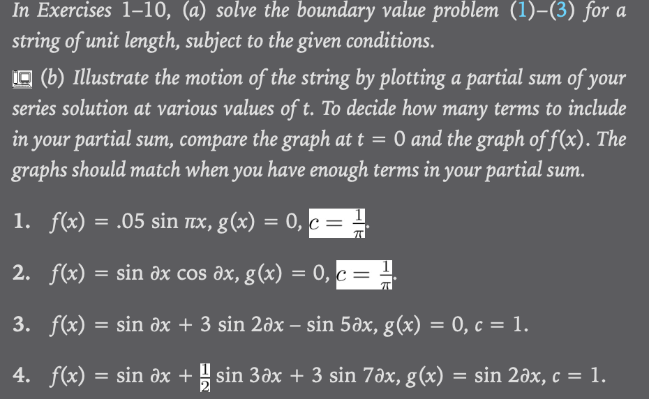 Solved In Exercises 1-10, (a) solve the boundary value | Chegg.com