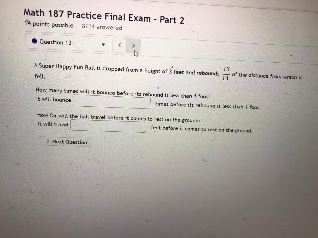 Solved Math 187 Practice Final Exam - Part 2 14 points | Chegg.com