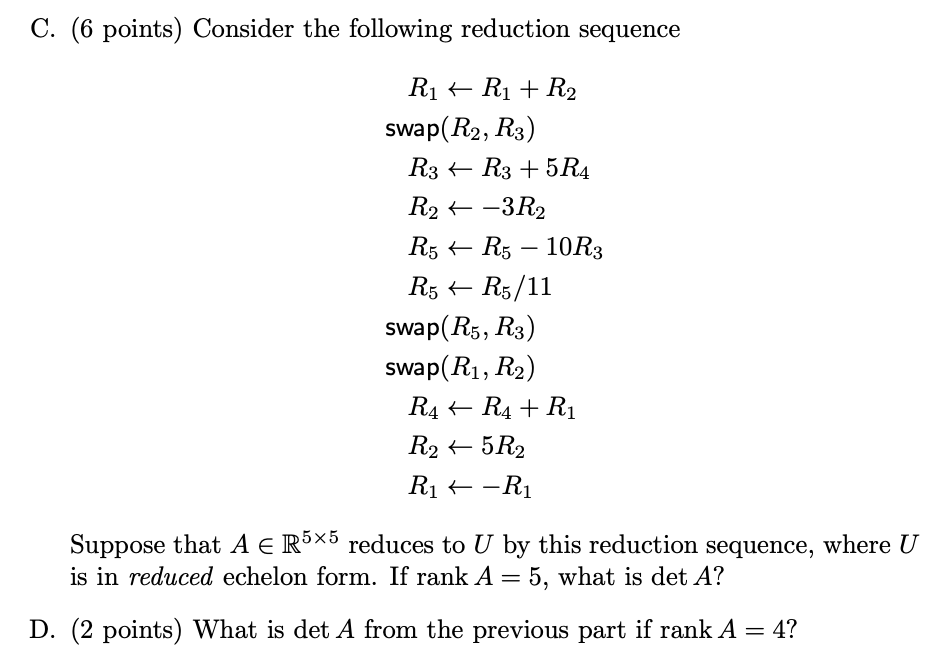 Solved C. (6 ﻿points) ﻿Consider the following reduction | Chegg.com