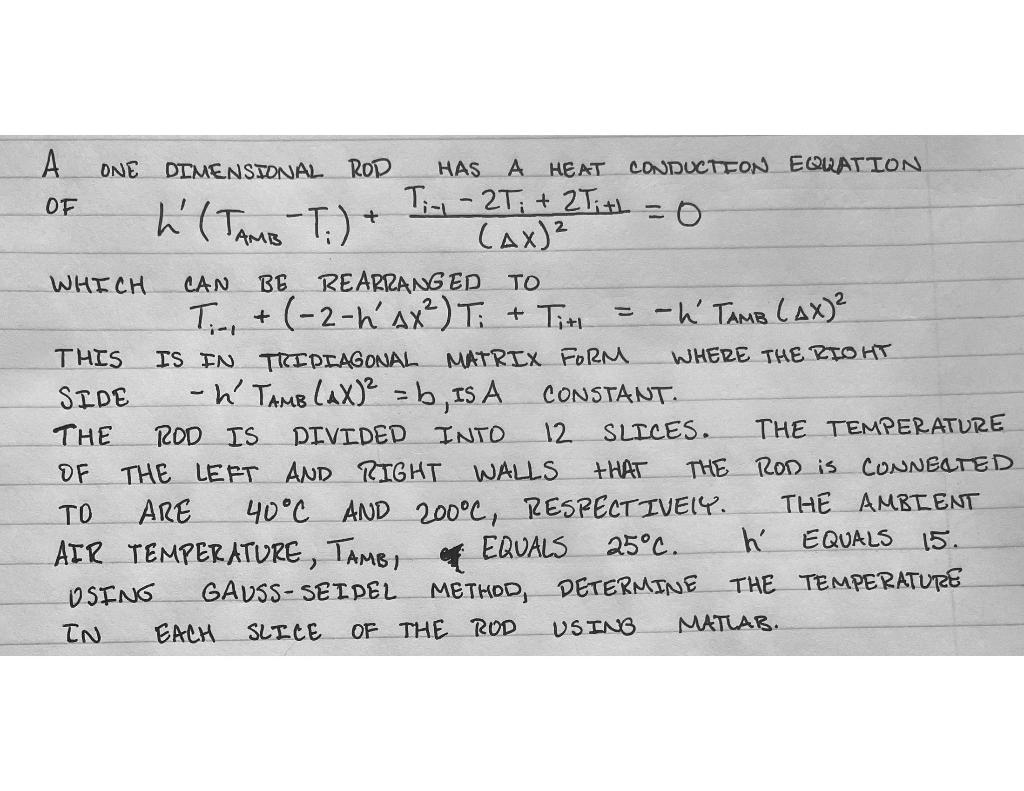 Solved A ONE DIMENSIONAL ROD HAS A HEAT CONDUCTION EQLATION | Chegg.com