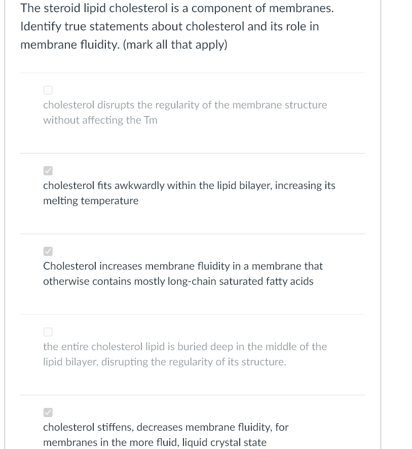 Solved The steroid lipid cholesterol is a component of | Chegg.com