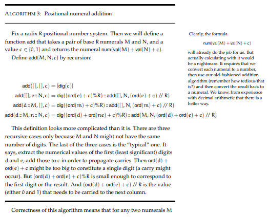 ALGORITHM 3: Positional numeral addition Fix a radix | Chegg.com