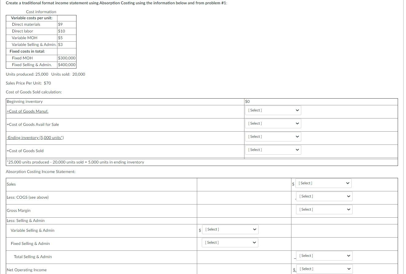 Solved Create a contribution format income statement using | Chegg.com