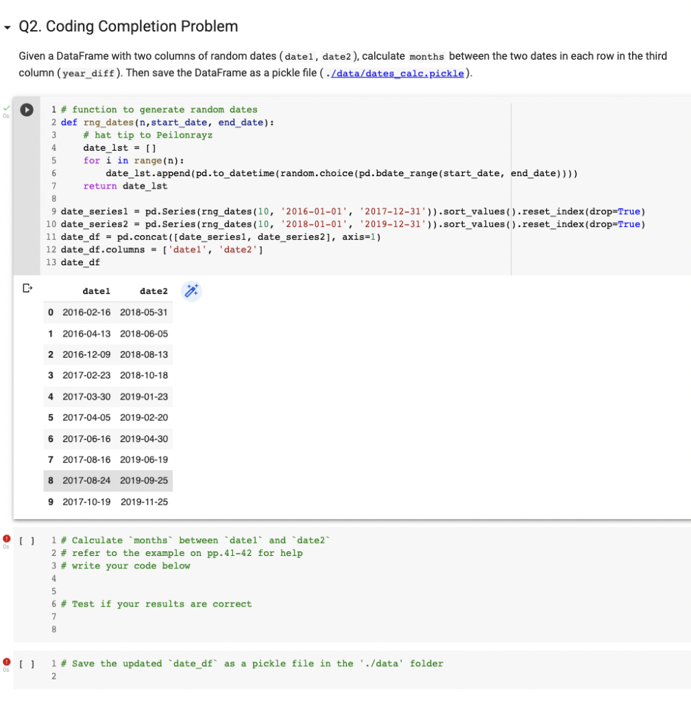 Solved Q2. Coding Completion Problem column (year_diff). | Chegg.com
