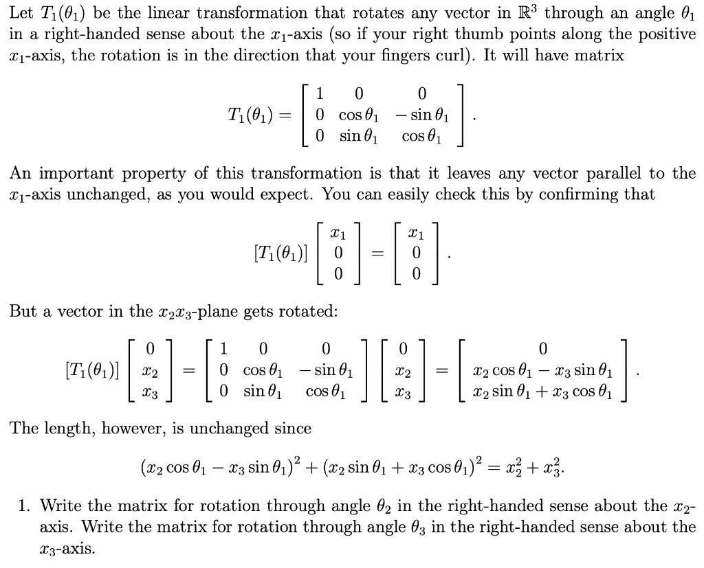 Solved Let T1(01) be the linear transformation that rotates | Chegg.com