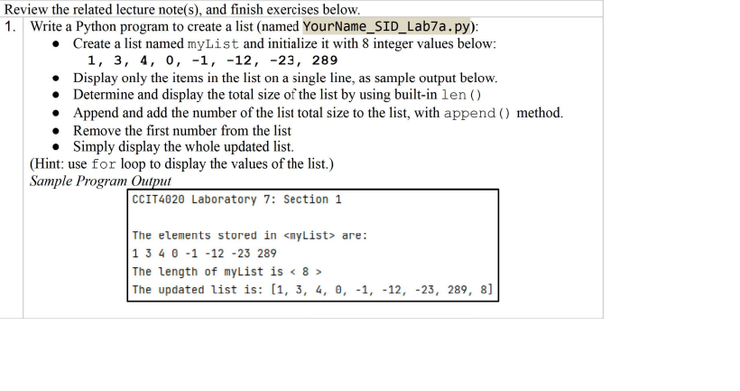 Solved Review the related lecture note(s), and finish | Chegg.com