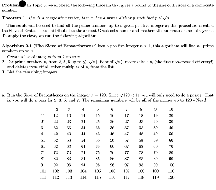 Solved Problem In Topic 3, we explored the following theorem | Chegg.com