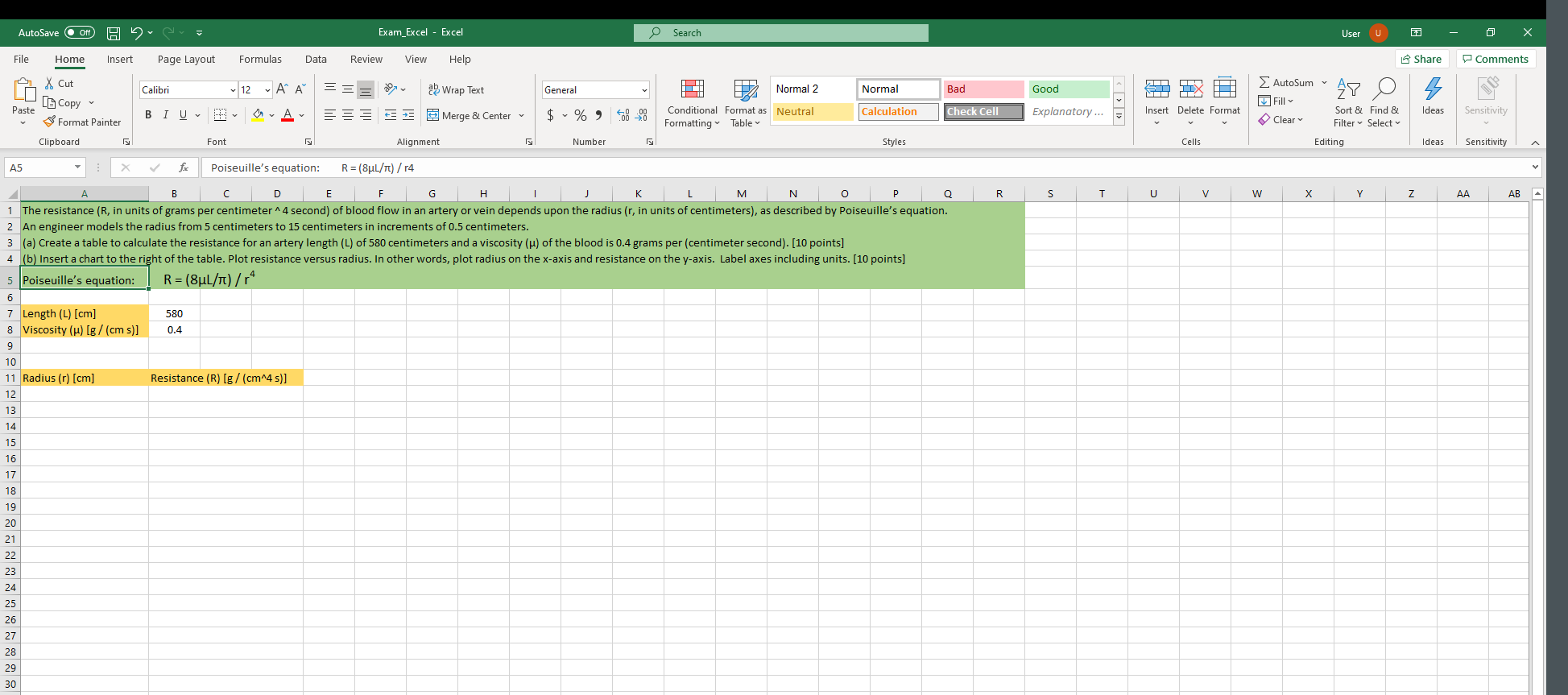 Solved AutoSave Off Exam_Excel - Excel Search User File Home | Chegg.com