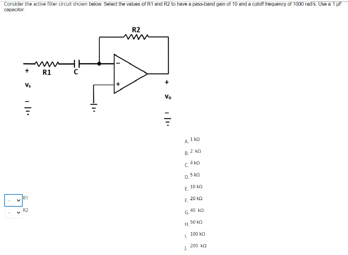 Solved Consider the active filter circuit shown below. | Chegg.com
