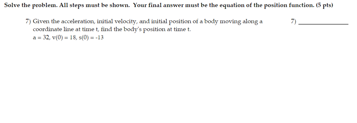 Solved Solve the problem. All steps must be shown. Your | Chegg.com