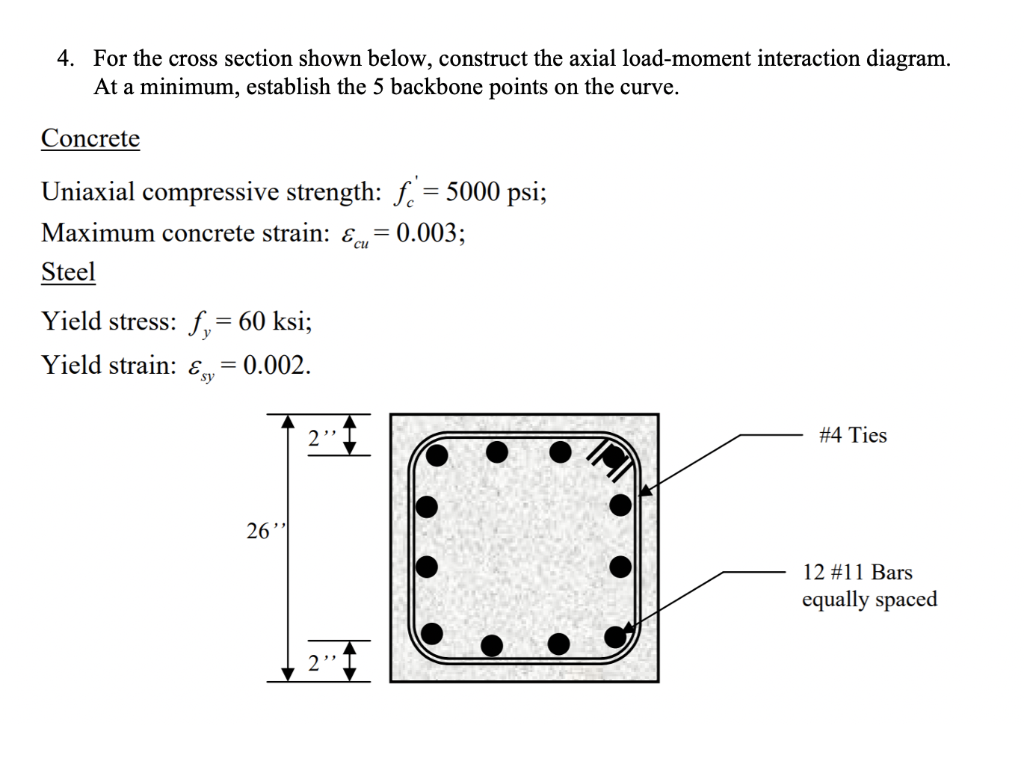 Solved 4. For the cross section shown below, construct the | Chegg.com