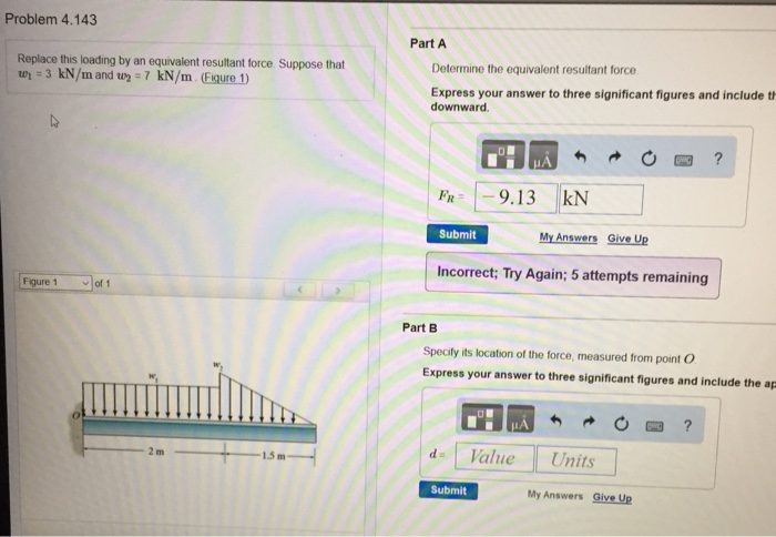 Solved Replace this loading by an equivalent resultant force | Chegg.com