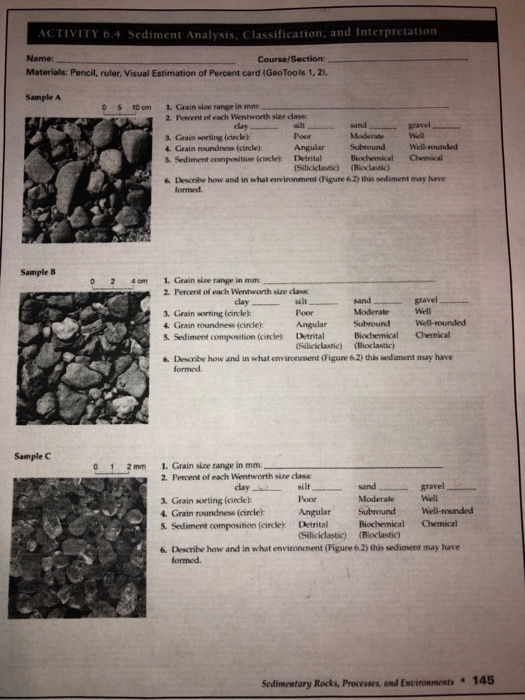 Solved ACTIVITY 6.4 Sediment Analysis, Classification, and | Chegg.com