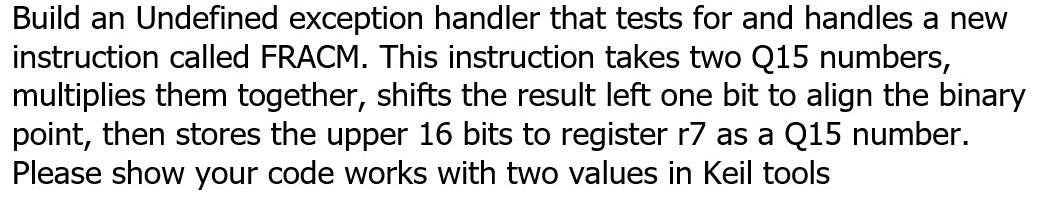 Build an Undefined exception handler that tests for | Chegg.com