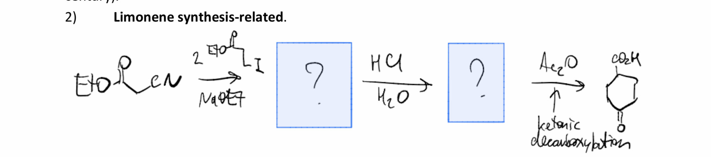 Solved 2) Limonene synthesis-related. Erol 2 , соң 9 Aco | Chegg.com