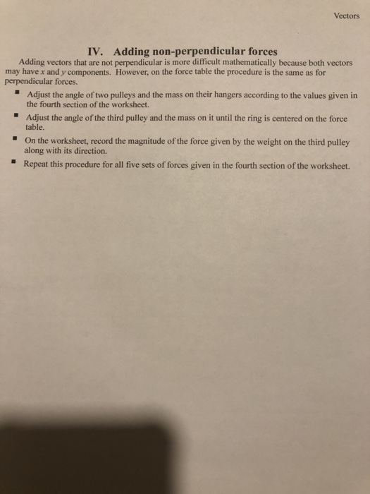 Vectors IV. Adding non-perpendicular forces Adding | Chegg.com