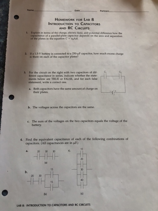 Solved Name. Date Partners HOMEWORK FOR LAB 8 INTRODUCTION | Chegg.com Solved Name. Date Partners HOMEWORK FOR LAB 8 INTRODUCTION | Chegg.com