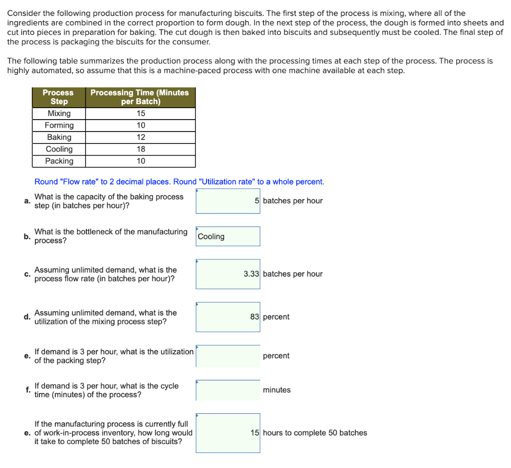 Solved Consider the following production process for | Chegg.com