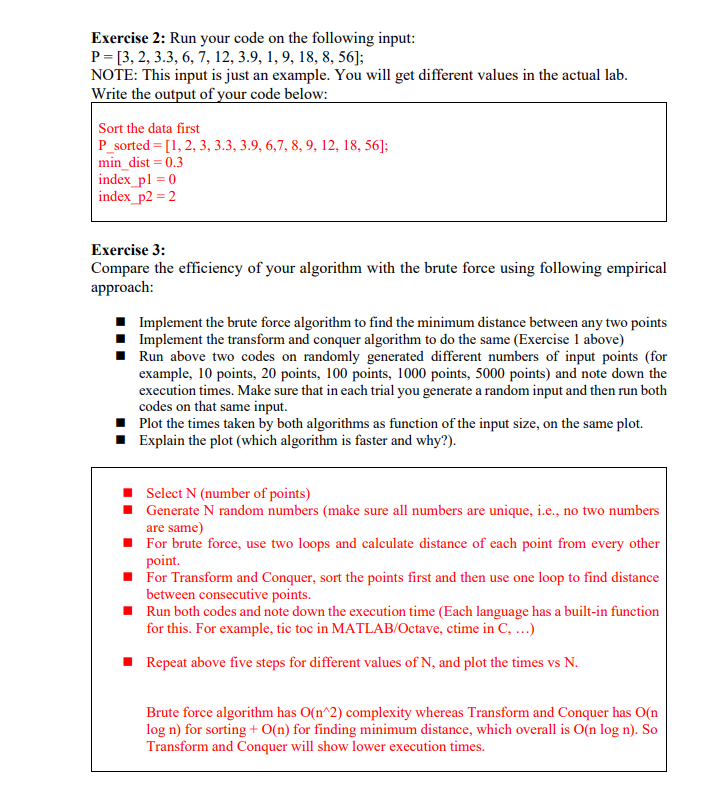 Solved Exercise 1 Distance Between Closest Pair Of 1d 