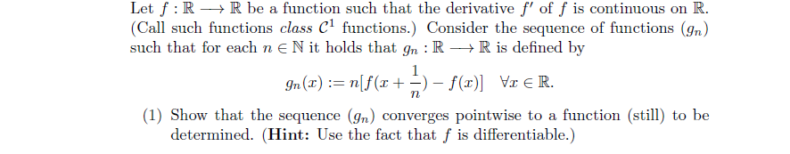Solved Let f:R + R be a function such that the derivative f' | Chegg.com