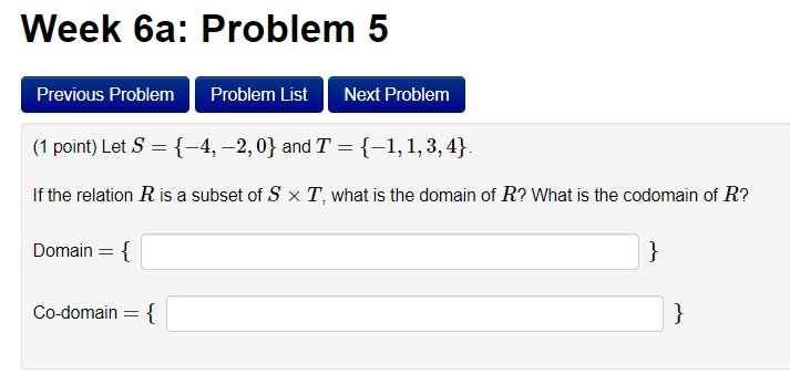 Solved (1 point) Let S={−4,−2,0} and T={−1,1,3,4}. If the | Chegg.com