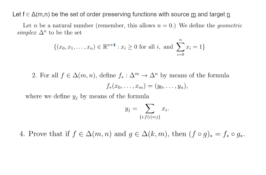 Solved Letfe A(m,n) be the set of order preserving functions | Chegg.com