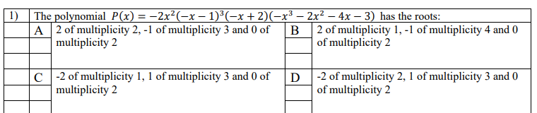 Solved \table[[1),The polynomial | Chegg.com