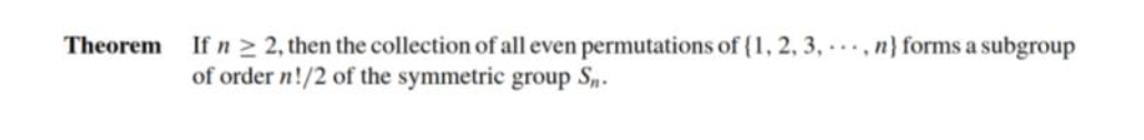 Solved Theorem If n≥2, then the collection of all even | Chegg.com